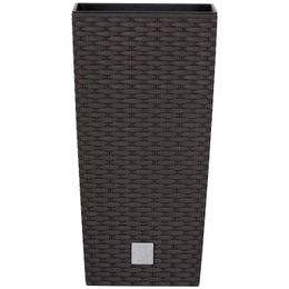 Pflanzk&uuml;bel Prosperplast "Rato square", braun, H:50cm T:26,5cm, Kunststoff, Pflanzgef&auml;&szlig;e, Pflanzk&uuml;bel, BxTxH: 26,5x26,5x50 cm