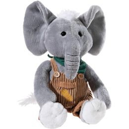 Kuscheltier Heunec "Latzhosen-Gang, Elefant Eddie Erdnuss", bunt, Pl&uuml;schfiguren, KinderB:18cm H:35cm T:15cm, Polyester, Kuscheltier, B:18cm H:35cm T:15cm