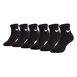 Socken Nike Sportswear "NHB DF PERFORMANCE BSIC QUARTR", M&auml;dchen, Gr. 27-34,5, schwarz, Baumwollmischung, Socken Socken, f&uuml;r Kinder, mit Elasthan-Anteil, mit Polyamid-Anteil, 6er-Set
