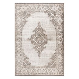 Teppich Kayoom "Catcher 425", silber, beige, B:80cm H:11mm L:150cm, Polyester, Teppiche, Teppich, Kurzflor, Wohnzimmer