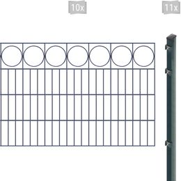 Doppelstabmattenzaun Arvotec "EXCLUSIVE 80 zum Einbetonieren "Ring" mit Zierleiste", grau (anthrazit), H:80cm, Kunststoff, Stahl, Zaunelemente, Zaunh&ouml;he 80 cm, Zaunl&auml;nge 2 - 60 m