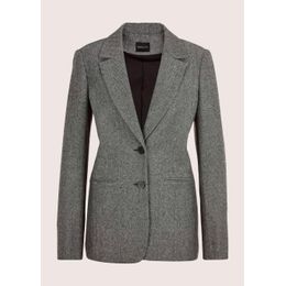 Madeleine Mode Jackenblazer MADELEINE "Blazer Eleganter Businessblazer mit Fischgratmuster", Damen, Gr. 38, schwarz (schwarz, perlwei&szlig;), Obermaterial: 50% Polyester PES. 50% Wolle WO., Modern, Blazer, Klassiker Fischgratblazer