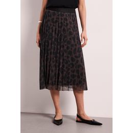 Plisseerock Street One, Damen, Gr. 36, molten earth, Stoff, 95% Polyester, 5% Elasthan, gemustert, comfort fit normal, R&ouml;cke, mit Mesh