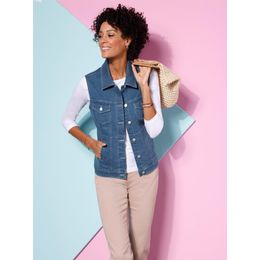 Jeansweste Classic Basics, Damen, Gr. 38, blau (blau, bleached), 81% Baumwolle, 17% Polyester, 2% Elasthan, unifarben, Westen