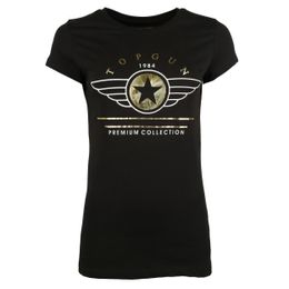 T-Shirt Top Gun "TG20193050", Damen, Gr. 54 (XL), schwarz, Obermaterial: 100% Baumwolle, Shirts T-Shirt