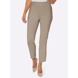 Webhose Classic Basics, Damen, Gr. 46, Normalgr&ouml;&szlig;en, beige, 72% Viskose, 25% Polyamid, 3% Elasthan, unifarben, lang, Hosen