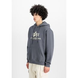 Hoodie Alpha Industries "Basic Hoodie BL", Herren, Gr. XS, grau (grauschwarz), Obermaterial: 80% Baumwolle, 20% Polyester, regular fit, Sweatshirts Hoodie