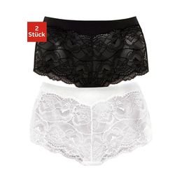 Panty Vivance, Damen, Gr. 32/34, schwarz-wei&szlig; (wei&szlig;, schwarz), Spitze, Obermaterial: 92% Polyamid, 8% Elasthan (LYCRA). Spitze: 90% Polyamid, 10% Elasthan, unifarben, k&ouml;rpernah, Unterhosen Panty, weiches Microfaser B&uuml;ndchen und zarte Spitze