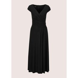 Madeleine Mode Wickelkleid MADELEINE "Abendkleid Maxikleid in Wickeloptik", Damen, Gr. 34, N-Gr, schwarz, Obermaterial: 96% Viskose CV. 4% Elasthan EL., Modern, figurbetont, V-Ausschnitt, Kleider Wickelkleid, Wickeloptik
