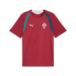 Trainingsshirt Puma "Portugal Slim Trainingstrikot Herren", Herren, Gr. L, club rot silber mist gray, Obermaterial: 100% Polyester. Rippe: 100% Polyester. Einsatz: 100% Polyester, clean, slim fit, Rundhals, Shirts
