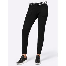 Jogger Pants Heine, Damen, Gr. 36, Normalgr&ouml;&szlig;en, schwarz, 52% Viskose, 26% Polyester, 22% Polyamid, unifarben, 7/8-L&auml;nge, Hosen