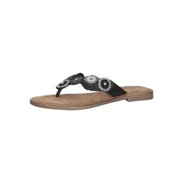 Zehentrenner Lazamani "Lazamani Zehensteg Leder", Damen, Gr. 36, schwarz, Leder, Schuhe Zehentrenner