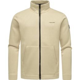 Sweatjacke Ragwear "Fabbian Collar", Herren, Gr. L (52), beige (ecru), Rippware, Material: 100% Polyester. Futter: 100% Polyester, Basic, gerade h&uuml;ftbedeckend, hoch geschlossener Ausschnitt, &Auml;rmel ohne &Auml;rmelschlitz Rippb&uuml;ndchen, Sweatjacken Sweatjacke, Herren Basic Feinstrick-Jacke
