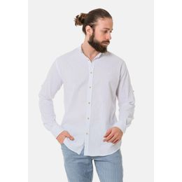 Cipo & Baxx Businesshemd CIPO & BAXX "CH198", Herren, Gr. L, US-Gr&ouml;&szlig;en, wei&szlig;, 75% Baumwolle, 25% Leinen, unifarben, slim fit, ohne Ausschnitt, Hemden, Baumwoll-Leinen Mix