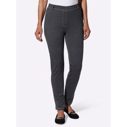Stretch-Hose Classic Basics, Damen, Gr. 19, Kurzgr&ouml;&szlig;en, schwarz (schwarz, meliert), 49% Baumwolle, 46% Polyester, 5% Elasthan, unifarben, lang, Hosen