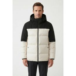 Daunenjacke BOSS Green, Herren, Gr. XXL, open wei&szlig;131, Web, Obermaterial: 100% Polyester. F&uuml;llung: 80% Entendaune, 20% Entenfeder, unifarben, regular fit h&uuml;ftlang, hoch geschlossener Ausschnitt, elastischer Bund, Jacken Daunenjacke, abnehmbare Kapuze, Regular Fit, warm wattiert