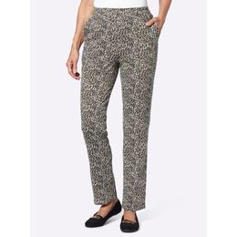 Schlupfhose, Damen, Gr. 42, Normalgr&ouml;&szlig;en, bunt (champagner, khaki, bedruckt), 100% Baumwolle, gemustert, Hosen Schlupfhose