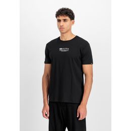 T-Shirt Alpha Industries "Alpha Wording T-Shirt", Herren, Gr. L, schwarz, Obermaterial: 100% Baumwolle, Shirts T-Shirt
