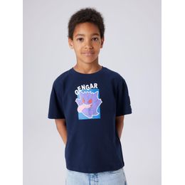 T-Shirt name it "NKMJEB POKEMON SS NREG TOP BOX NOOS SKY", Jungen, Gr. 134/140, navy blazer, Jersey, Obermaterial: 95% Baumwolle, 5% Elasthan, bedruckt, unifarben, Basic h&uuml;ftbedeckend, Rundhals, Shirts T-Shirt, mit Front- und R&uuml;ckendruck