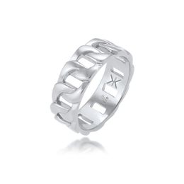 Silberring Kuzzoi "Herren Chunky Chain Look Panzerglieder 925 Silber" Gr. 64, grau, Fingerringe, Herren, 64mm, ohne Stein, Silber 925 (Sterlingsilber), 8mm, Silberring