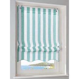 Raffrollo HEINE HOME Gr. 2, salbei, wei&szlig;, B:60cm H:140cm, Raffrollos