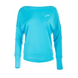 Langarmshirt WINSHAPE "MCS002", Damen, Gr. M, blau (sky blau), 50% Modal, 50% Baumwolle, U-Boot-Ausschnitt, Shirts Langarmshirt, Ultra leicht