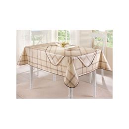 Tischdecke Gr. 1, beige (natur), B:80cm L:80cm, Tischdecken, Tischdecke Gartentischdecke