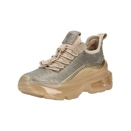 Sneaker Steve Madden "Steve Madden Sneaker Lederimitat/Textil", Damen, Gr. 39, beige (beige, rosa), Lederimitat, Textil, Schuhe Sneaker