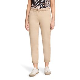 Chinohose Betty Barclay "Damen unifarben", Damen, Gr. 34, Normalgr&ouml;&szlig;en, beige, Obermaterial: 97% Baumwolle, 3% Elasthan, relaxed fit 7/8-L&auml;nge, Hosen Chinohose