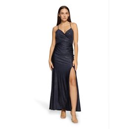 Abendkleid Vera Mont "Damen im Glitzer-Look", Damen, Gr. 38, Normalgr&ouml;&szlig;en, dunkelblau, dunkelblau, Obermaterial: 81% Polyamid, 19% Elasthan. Besatz: 100% Polyamid. Futter: 100% Polyester, figurbetont lang, Kleider Abendkleid