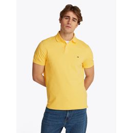 Poloshirt Tommy Hilfiger "1985 REGULAR POLO", Herren, Gr. M, citronella, Piqu&eacute;, Obermaterial: 96% Baumwolle, 4% Elasthan, unifarben, Basic, normal h&uuml;ftbedeckend, Shirts, aus hochwertiger Baumwoll-Piqu&eacute;-Qualit&auml;t