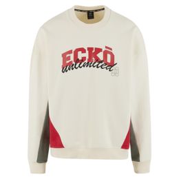 Rundhalspullover Ecko Unltd. "Ecko Unltd. Pullover Drap", Herren, Gr. L, jet stream, 80% Baumwolle, 20% Polyester, mehrfarbig, normal, Rundhals, Pullover Rundhalspullover