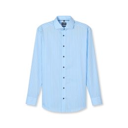 Businesshemd OLYMP "OLYMP Luxor, modern fit, Royal Kent", Herren, Gr. 43, Normaler Arm, blau (bleu), 100% Baumwolle, Hemden
