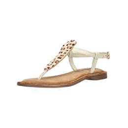 Zehentrenner Lazamani "Lazamani Sandalen Leder/Textil", Damen, Gr. 38, wei&szlig;, Leder, Textil, Schuhe Zehentrenner