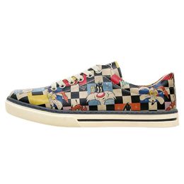 Sneaker DOGO "Classic Schn&uuml;rsneaker Looney Tunes You-Re-Despicable Damen", Damen, Gr. 37, Normalschaft, beige (natur), Lederimitat, Schuhe Sneaker, Handgefertigt