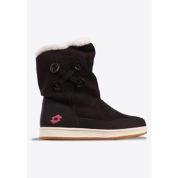 Winterboots Lotto, M&auml;dchen, Gr. 35, schwarz (schwarz, pink), Synthetik, Schuhe Winterboots, Winterschuhe, Winterstiefel, Snowboots, gef&uuml;ttert mit Rei&szlig;verschluss