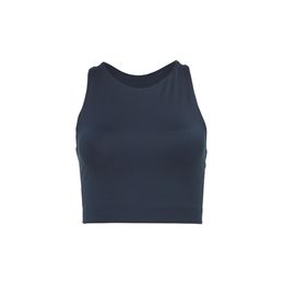 Kurzarmhemd "Girlfriend Collective T-shirt Dylan", Damen, Gr. M, Normalgr&ouml;&szlig;en, blau (midnight), Obermaterial: 79% Polyester, 21% Elasthan, Girlfriend Collective, Hemden
