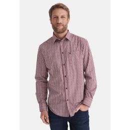 Langarmhemd Stooker Men "HUGH Hemd Langarm Regular Fit", Herren, Gr. 3XL, US-Gr&ouml;&szlig;en, rot (bordeaux check), Web, 60% Baumwolle, 40% Polyester, regular fit, Hemden, Langarm Hemd Regular Fit f&uuml;r Herren