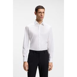 Businesshemd BOSS "Joe Kent", Herren, Gr. 43, N-Gr, wei&szlig;100, Popeline, Obermaterial: 96% Baumwolle, 4% Elasthan, unifarben, regular fit normal, Rundhals, 2-Knopf-Manschette mit Schlitz, Hemden, Kentkragen, Regular Fit, b&uuml;gelleichte Qualit&auml;t