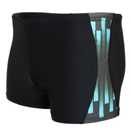 Badehose AQUARTI "Badehose Aquarti Herren Badehose Kurz Sportlich Streifen", Herren, Gr. L, N-Gr, blau (schwarz, blau), Obermaterial: 80% Polyamid PA. 20% Elasthan EL., Badehosen Badehose