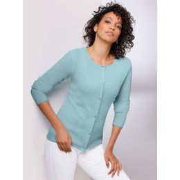 CREATION L PREMIUM Wit Damen Kaschmir-Strickjacke mit feinen Rollkanten, kalkmint, Gr&ouml;&szlig;e 36/38