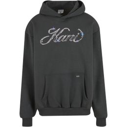 Kapuzensweatshirt Karl Kani "Karl Kani KK Kani Icy Chrome Hoodie", Herren, Gr. L, grau (schwarz), 65% Baumwolle, 35% Polyester, Sweatshirts