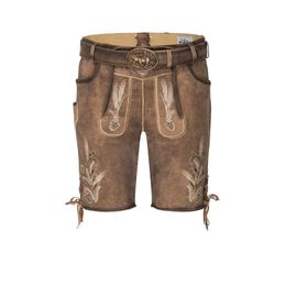 N&uuml;bler Trachtenlederhose N&Uuml;BLER "Lederhose kurz Braumeister", Herren, Gr. 48, EURO, braun, Obermaterial: 100% Lammleder LEL., Hosen