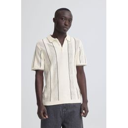 Poloshirt Blend "BHAven Polo", Herren, Gr. M, vanilla ice, Feinstrick, 100% Baumwolle, gestreift, Basic, normal normal, ohne Ausschnitt, Rippb&uuml;ndchen, Shirts, Legeres Polo-Shirt in Feinstrick-Qualit&auml;t