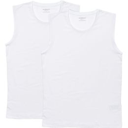 Tanktop MARVELIS, Herren, Gr. L, wei&szlig;, Jersey, Obermaterial: 94% Baumwolle, 6% Elasthan, unifarben, k&ouml;rpernah, Rundhals, Tops Tanktop