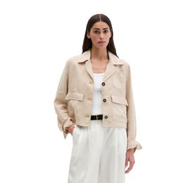 Marc O'Polo Kurzjacke MARC O'POLO "mit aufgesetzten Taschen", Damen, Gr. 36, sandpaper, Obermaterial: 100% Leinen, unifarben, regular fit, normaler Saum, Jacken Kurzjacke