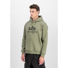 Hoodie Alpha Industries "Basic Hoodie BL", Herren, Gr. M, gr&uuml;n (olive), Obermaterial: 80% Baumwolle, 20% Polyester, regular fit, Sweatshirts Hoodie