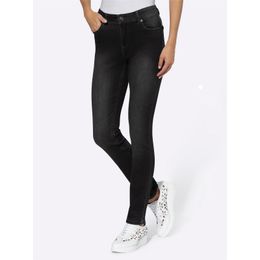 Heine Witt Damen Skinny Jeans mit Bauchweg-Effekt, black denim, Gr&ouml;&szlig;e 23