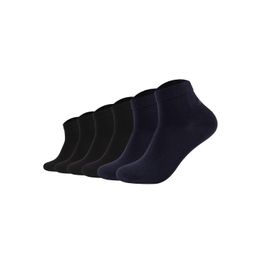 JOOP! Kurzsocken JOOP "Socken Unisex premium essential organic cotton Quarter 6p 6er Pack", Damen, Gr. 35-38, bunt (2xschwarz, dunkelblau), Obermaterial: 62% Baumwolle CO(Bio). 36% Polyamid PA. 2% Elasthan EL., Socken