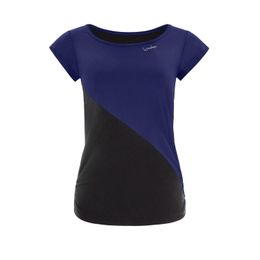 Sporttop WINSHAPE "AET109LS", Damen, Gr. L, blau (dunkelblau, schwarz), 85% Polyester, 15% Elasthan, Rundhals, Tops Sporttop, Functional Soft and Light